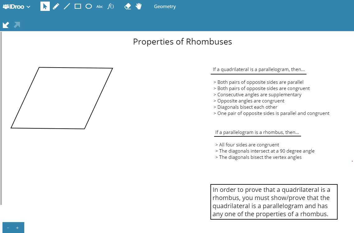 Properties Of Rhombus