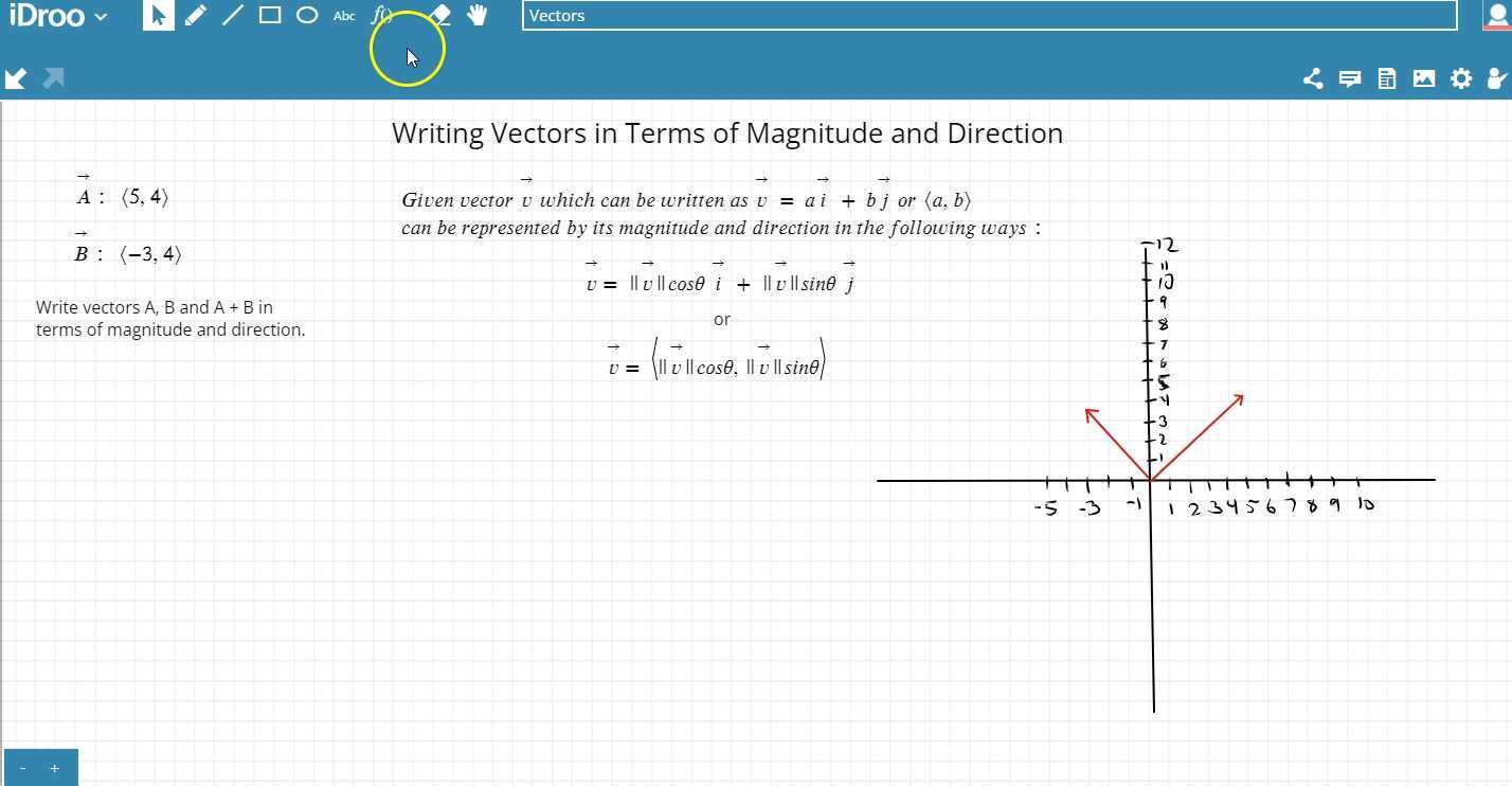 Writing Vectors with Magnitude and Direction
