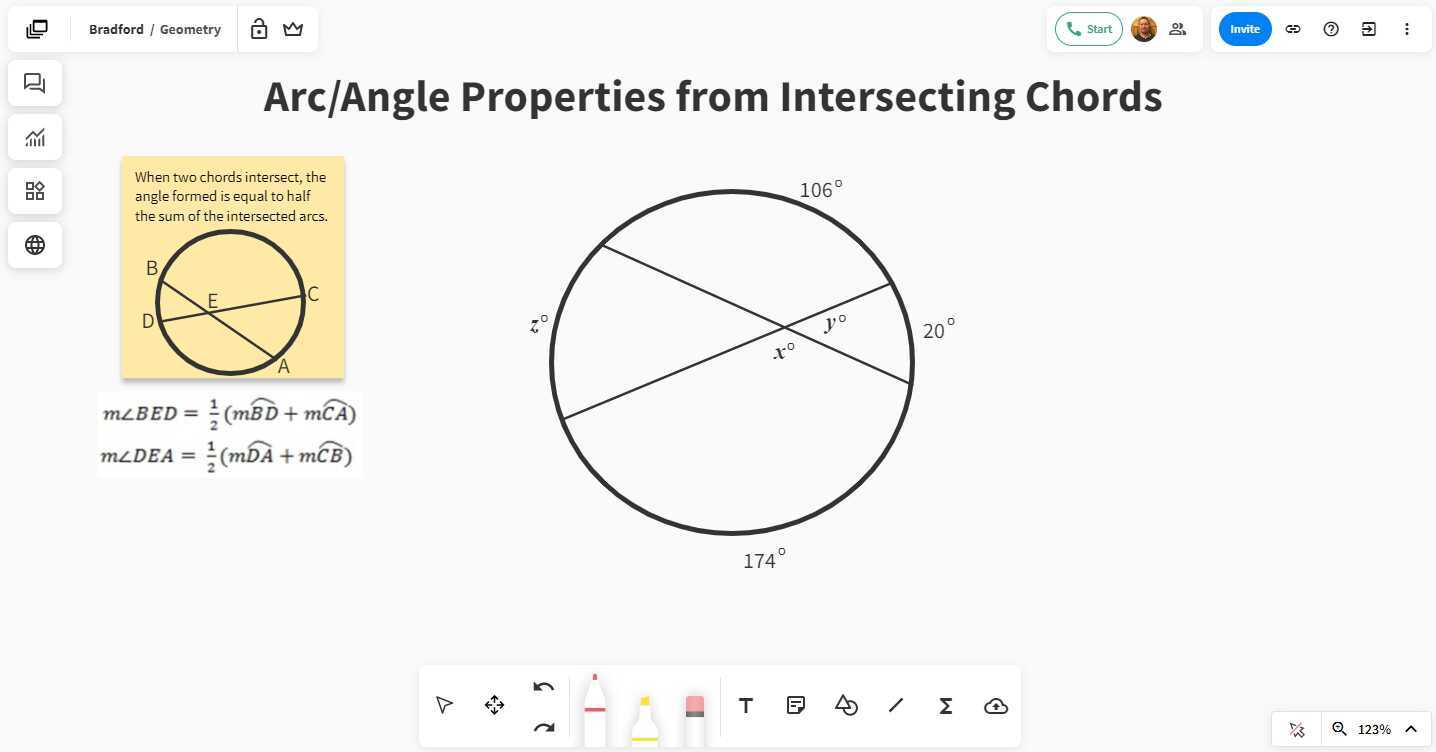 Arc and Angle Properties from Intersecting Chords