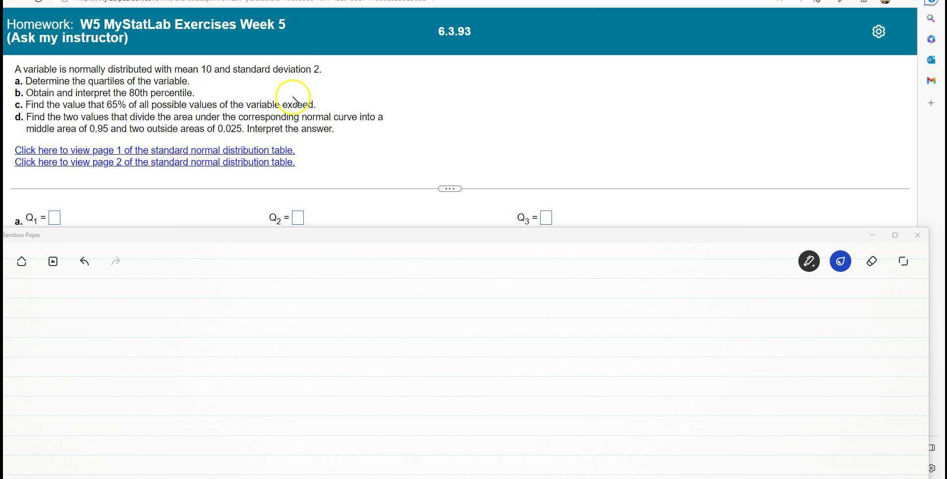 Week 5 Homework Video Help (using InvNorm Function TI84)
