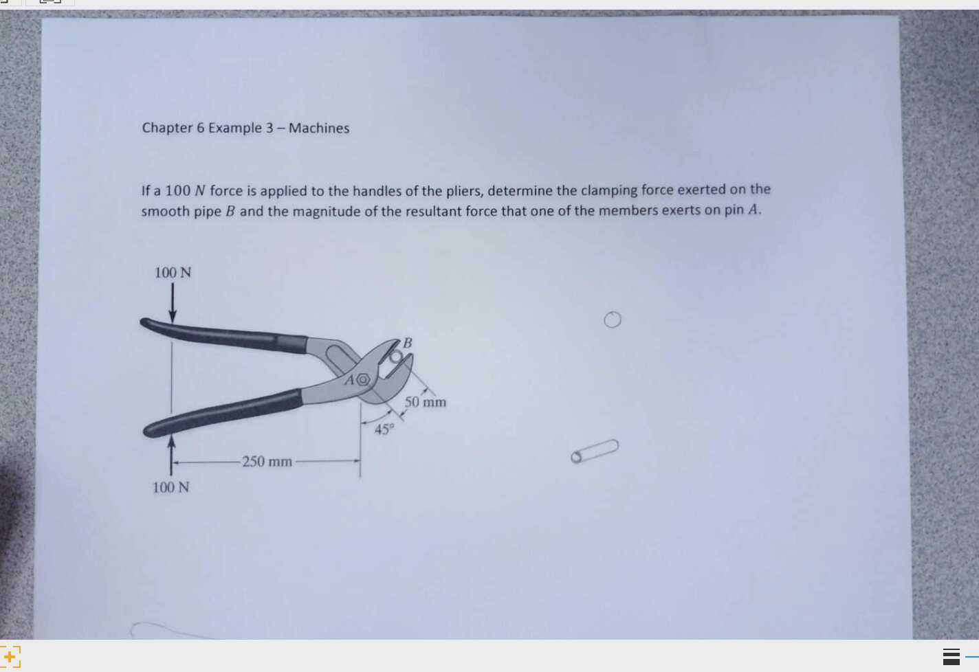 Machines Example (Statics Chapter 6)