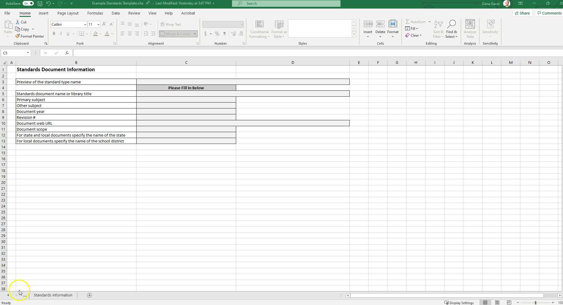 Step 5 - EDI Template