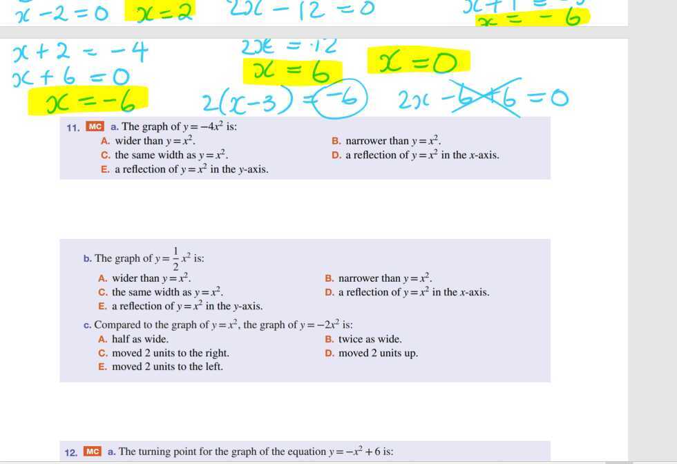 Quadratics revision Q11-21