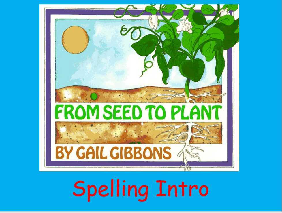 Spelling words - From Seed to Plant