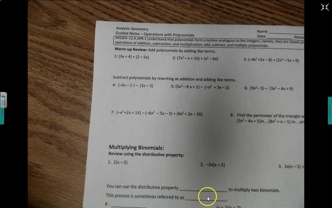Questions 1 7 Polynomial Operations
