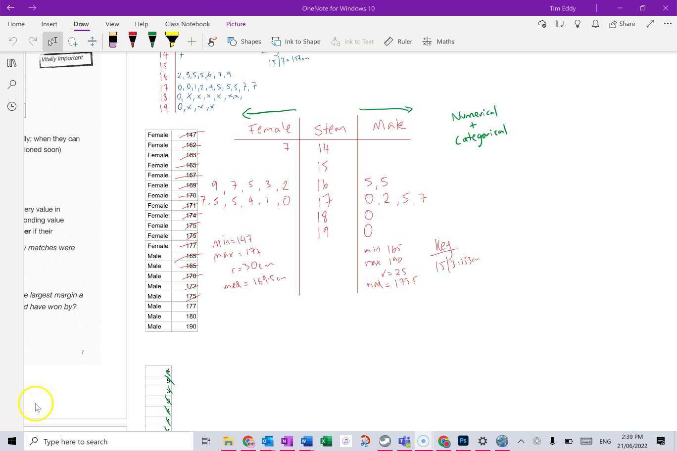 split stem and leaf plots