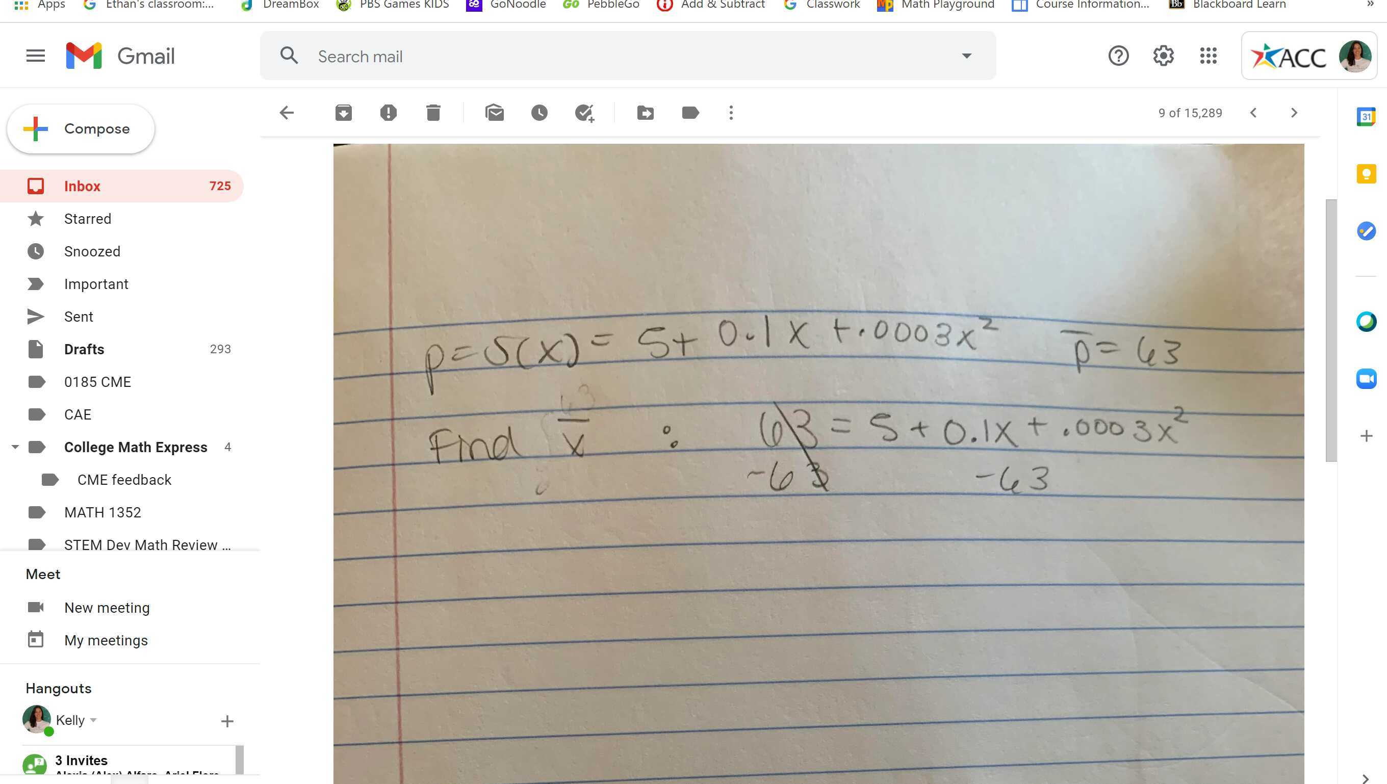Find x bar using DESMOS