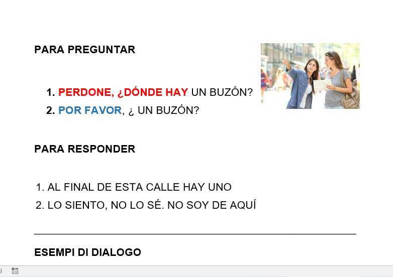 para pedir y dar informacion en la calle