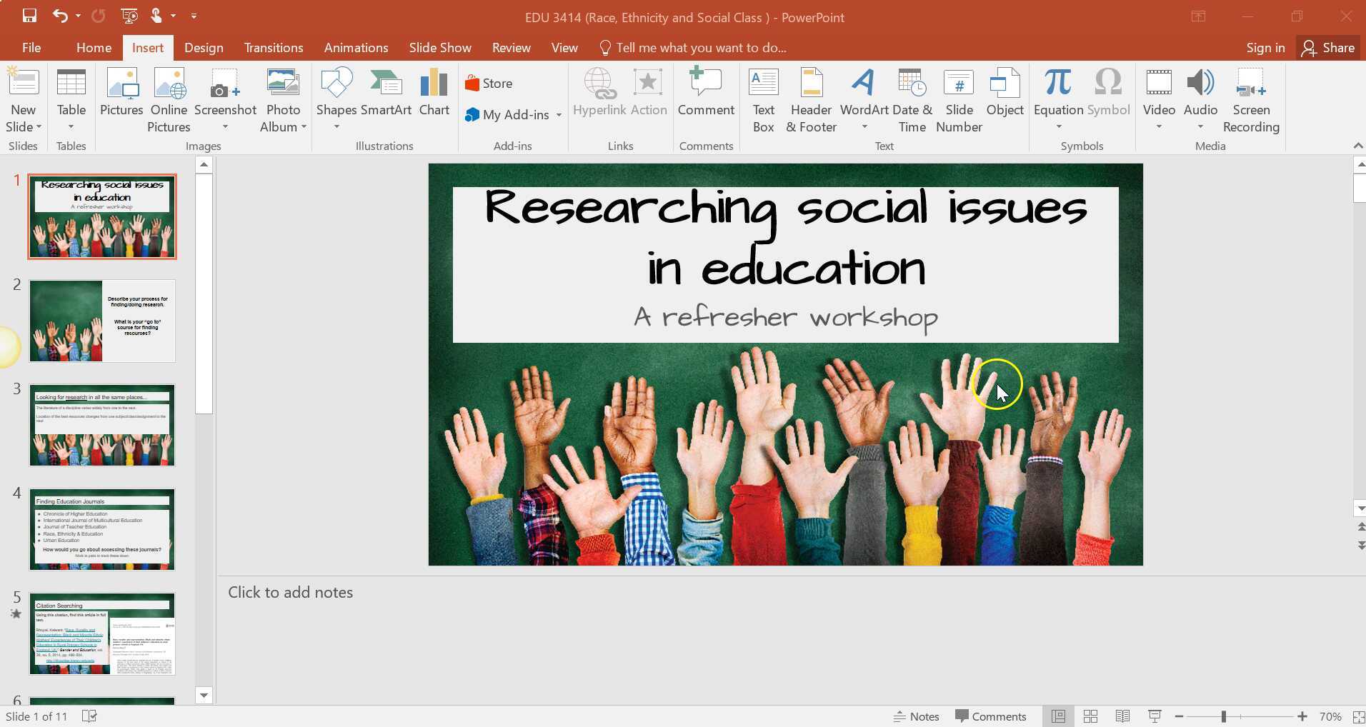 Adding notes to PowerPoint for presentations