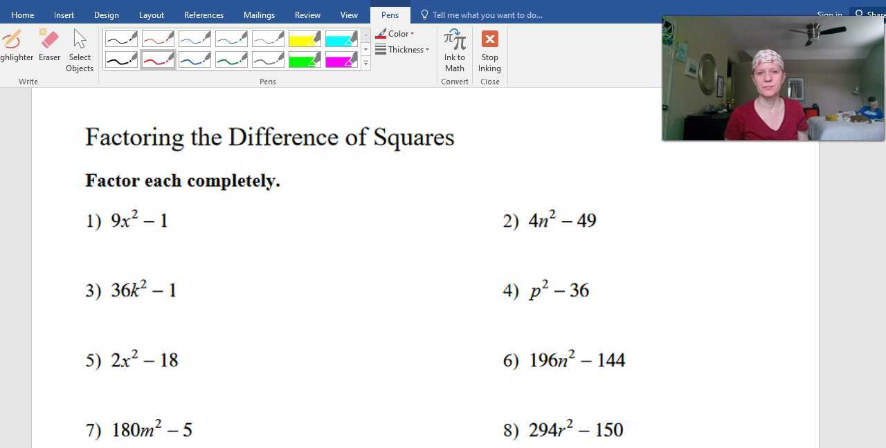 SPA Factoring Difference of Squares