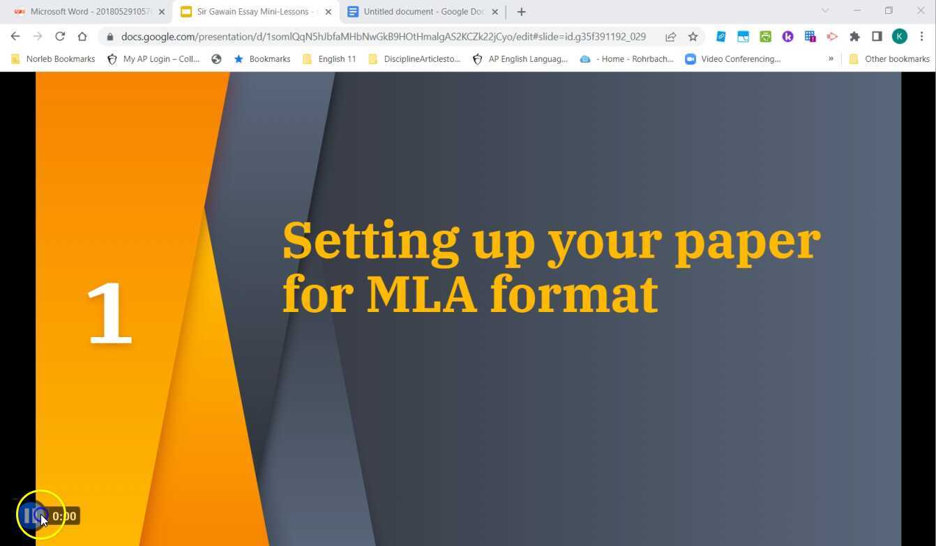 Setting Up Your Paper - MLA Style
