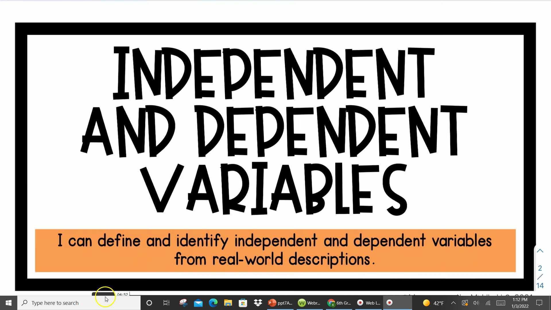 Independent vs. Dependent Variables