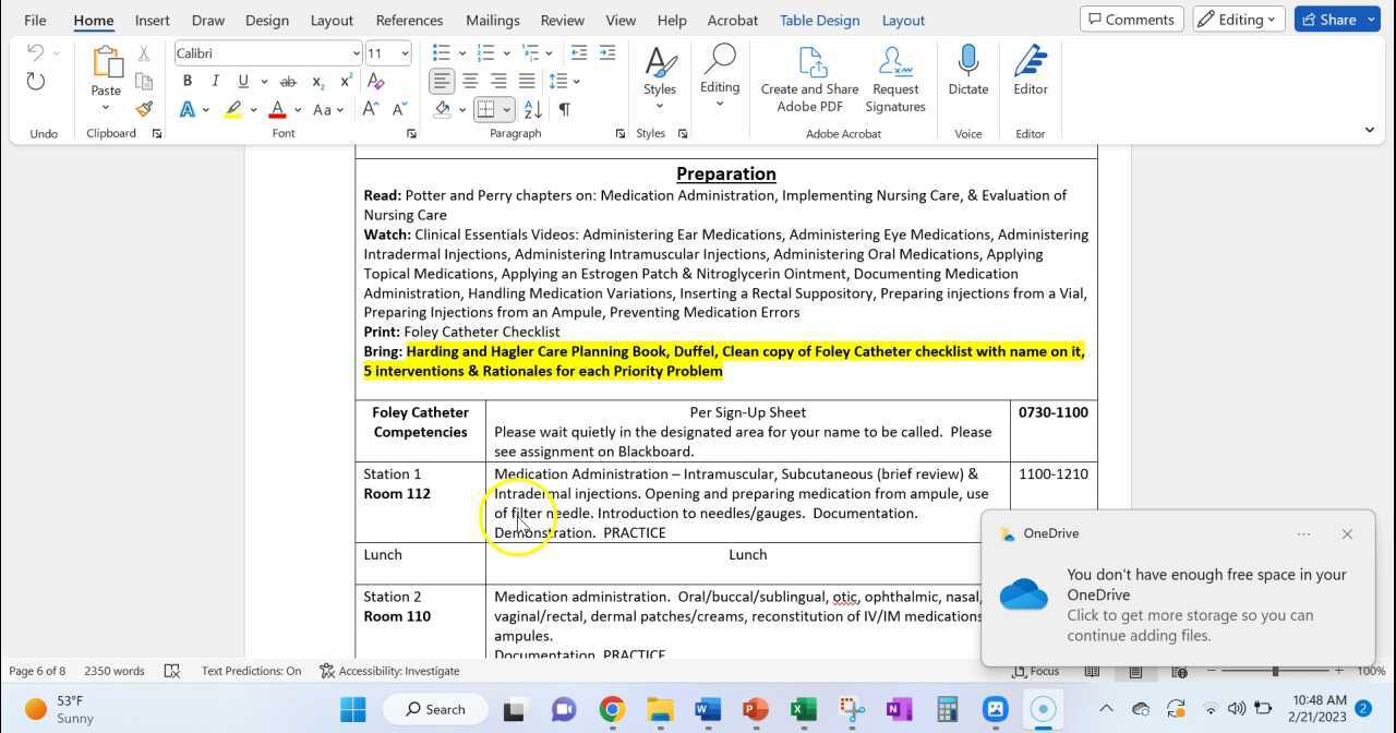 Medication Administration Competency Assessment