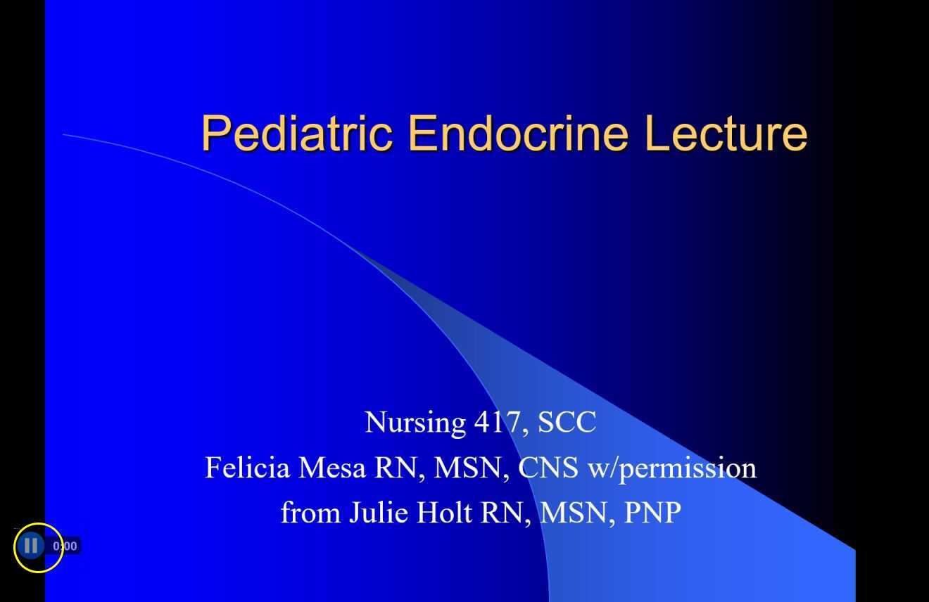 Pediatric Endocrine Disorders