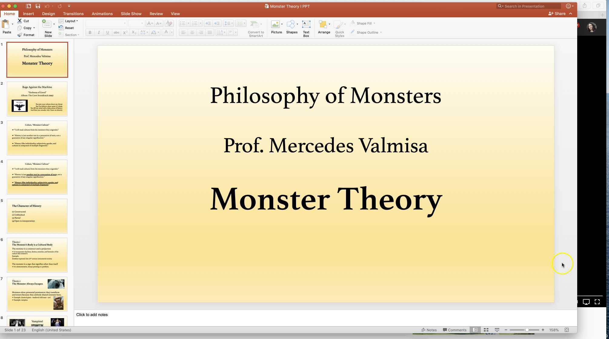 FYS Monster Theory Video-Lecture 1