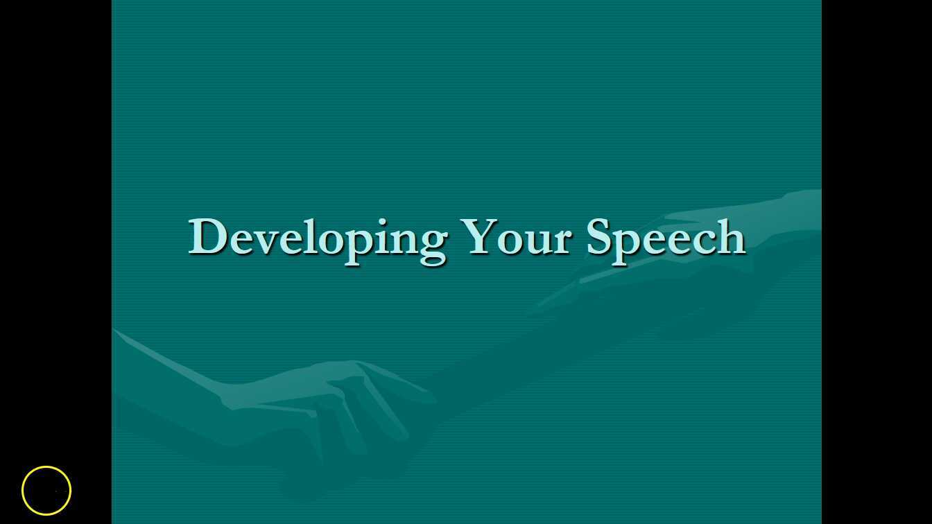Developing Your Speech