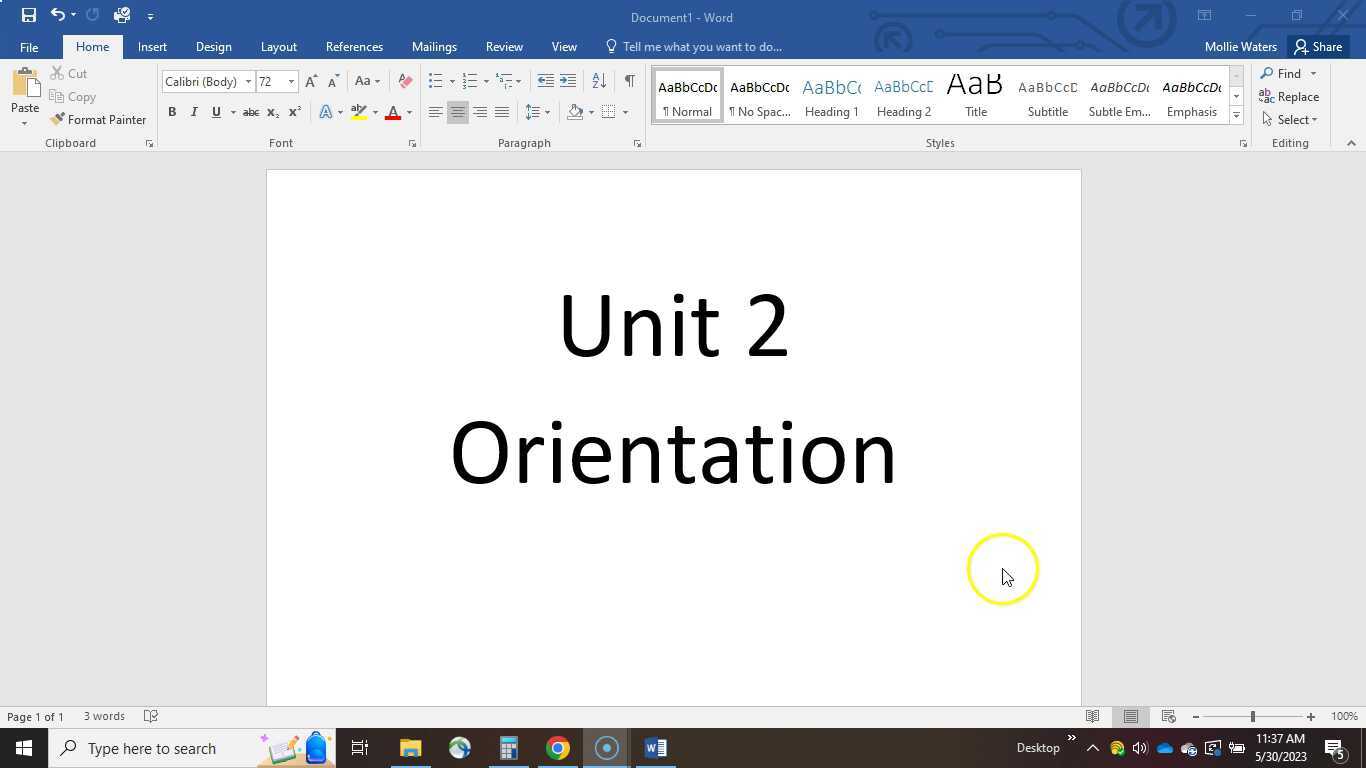 Unit 2 Orientation