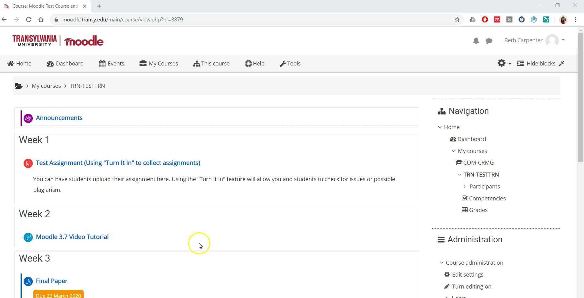 Adding a Quiz to Moodle