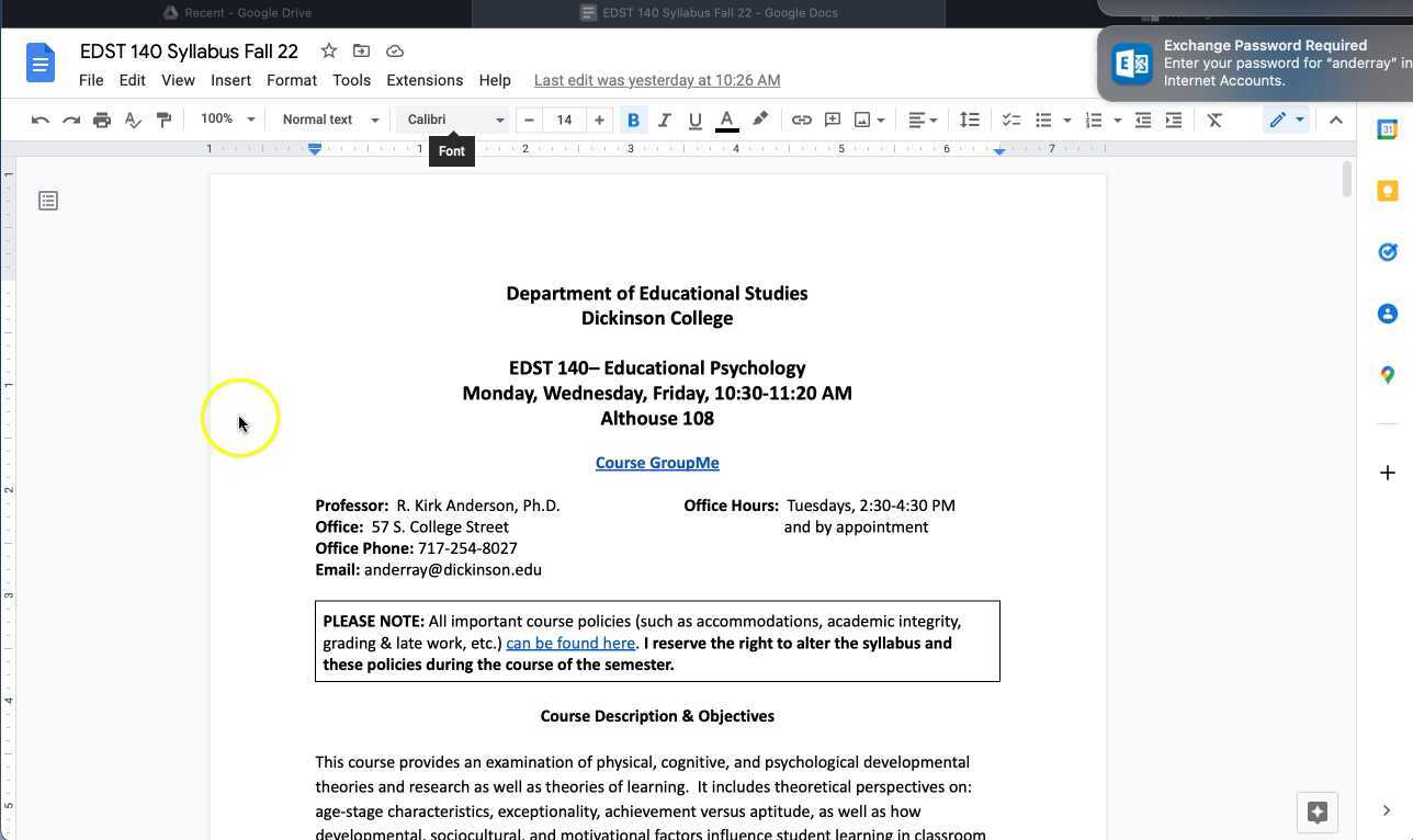 EDST 140 Syllabus Orientation