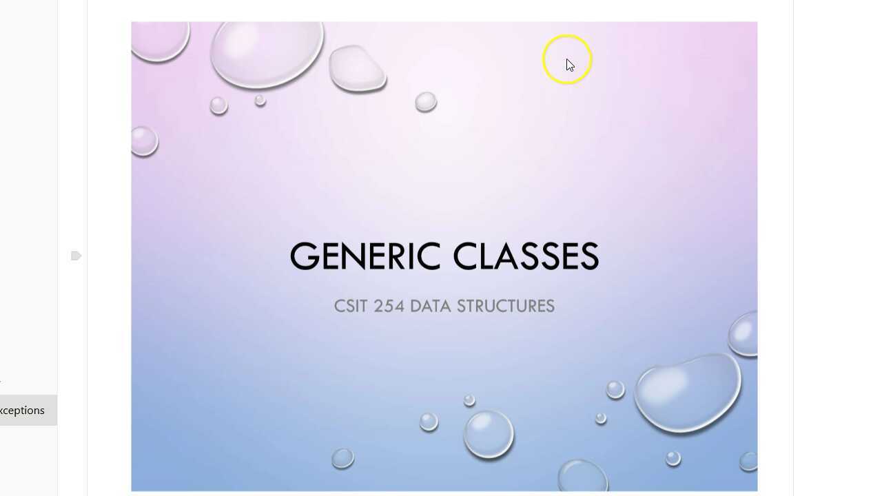CSIT 254 Generic Classes