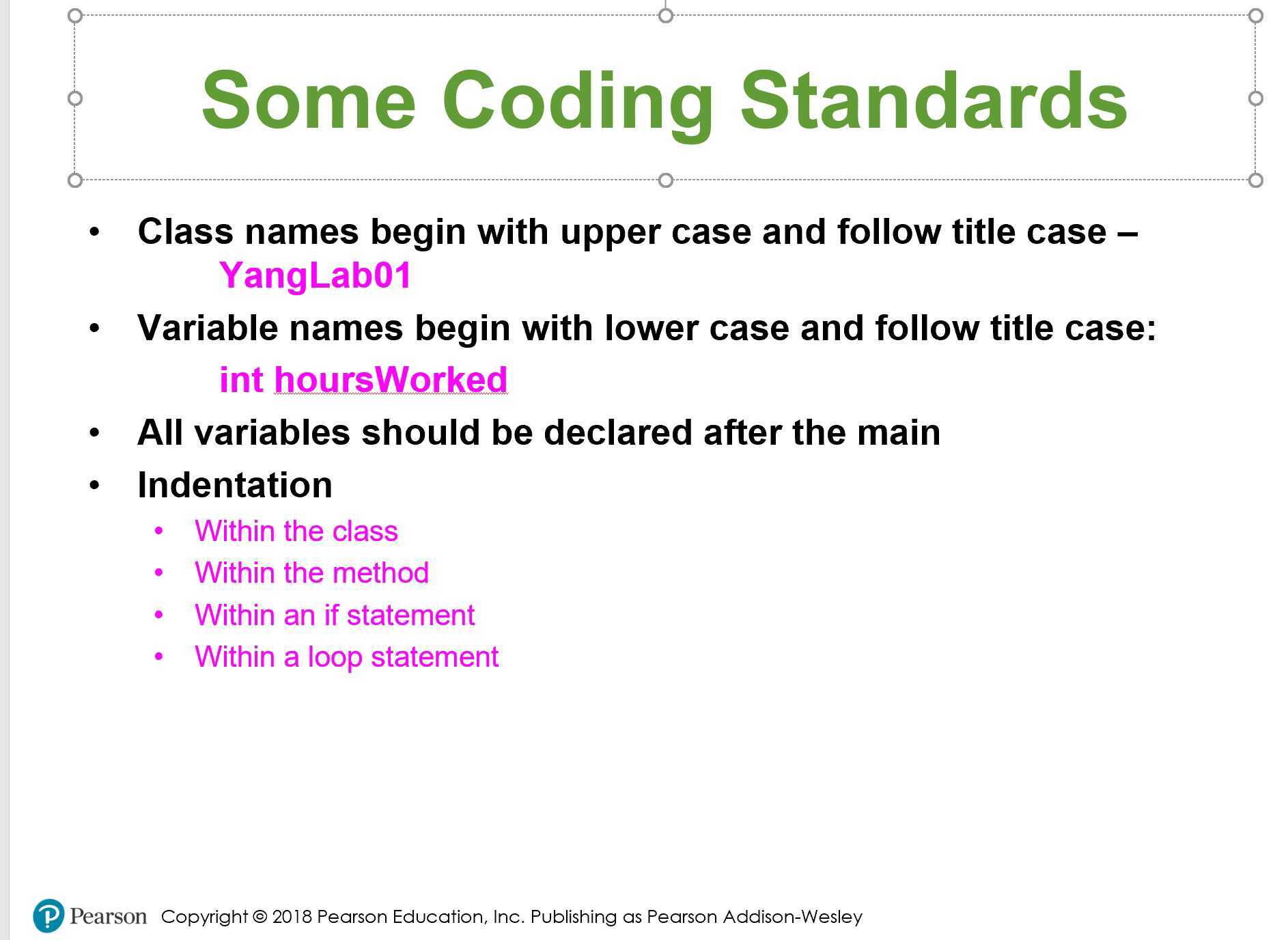 Introduction and Coding Standrds