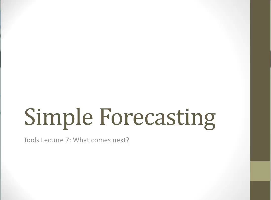 Tools 7 Simple Forecasting