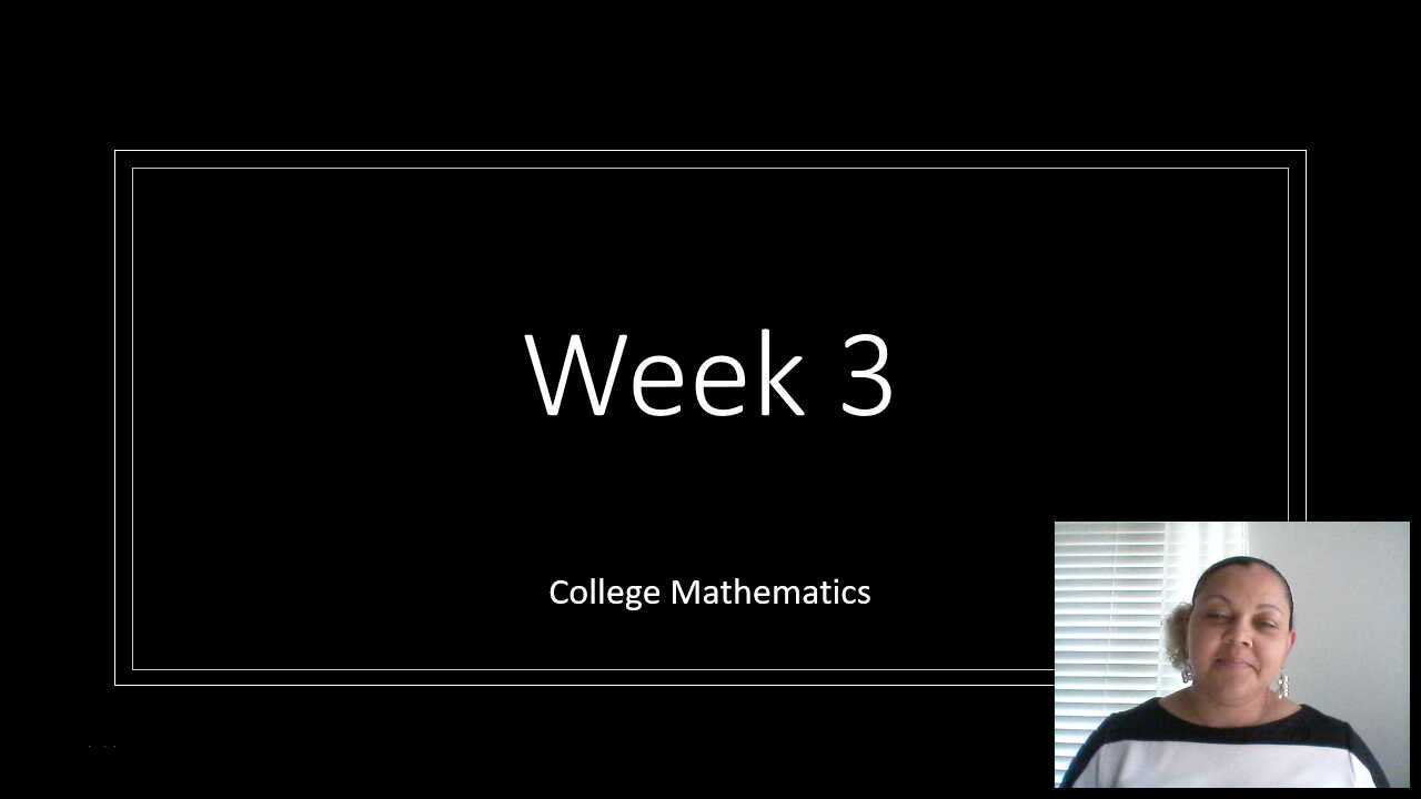 Week 3 Assignment & Lecture