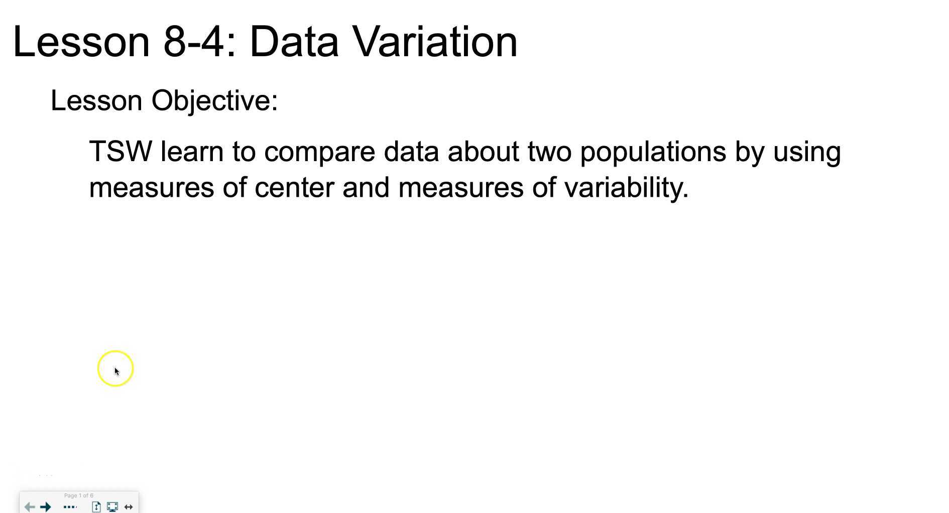 Lesson 8-4: Data Variation