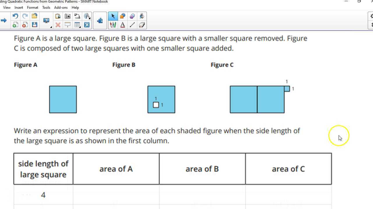 6.3 Part 1 - Building Quadratic Functions from Geometric Patterns notes