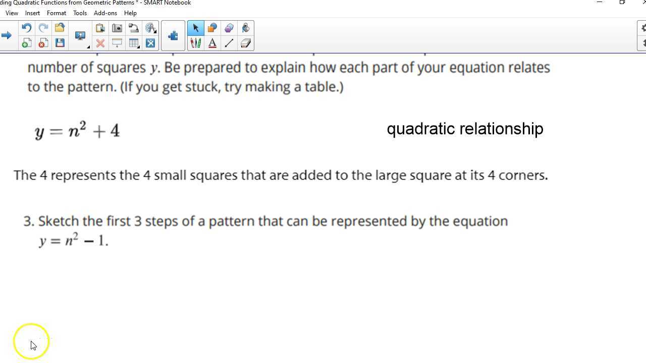 6.3 Part 2 - Building Quadratic Functions from Geometric Patterns notes