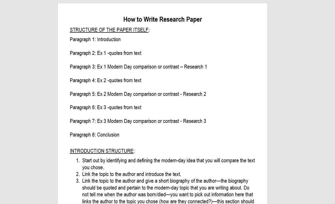 Research Paper Structure Overview