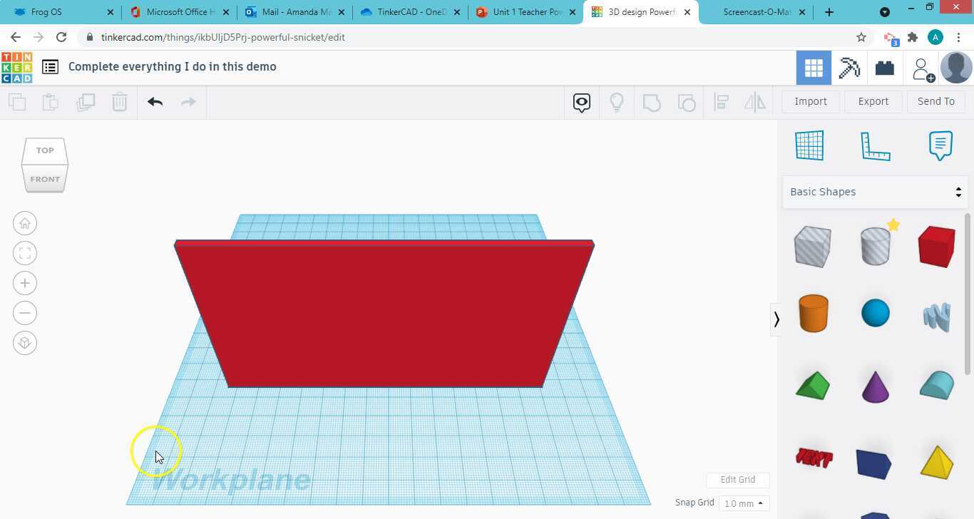 TinkerCAD: Make a hole in a shape