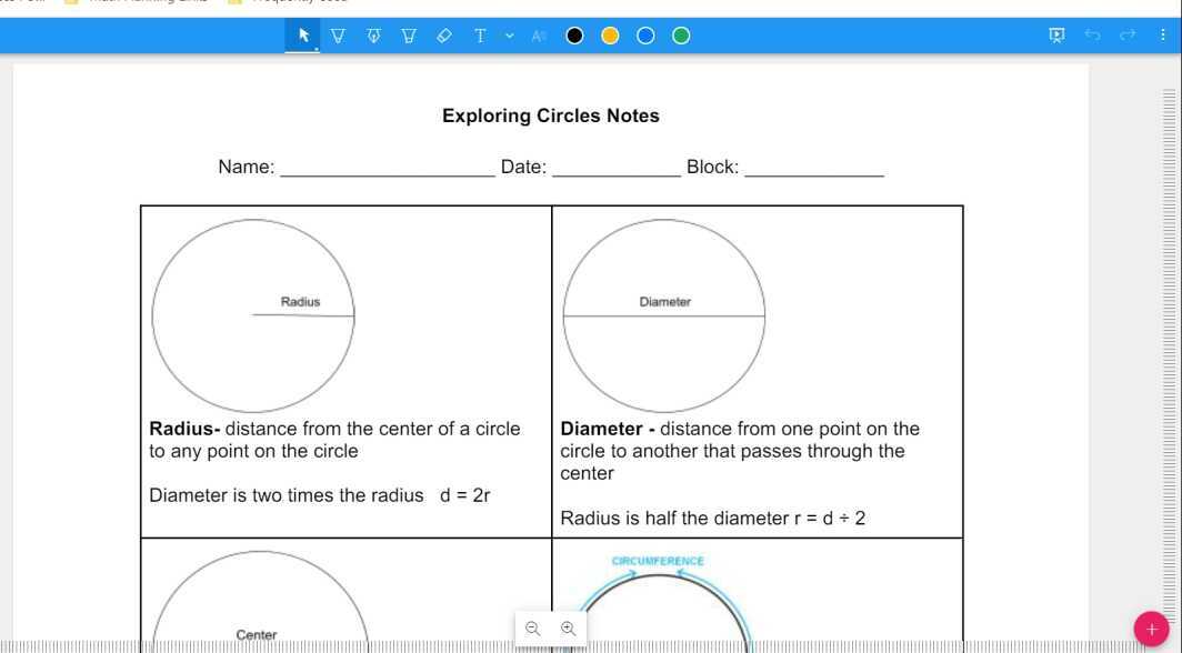 Exploring Circles Notes