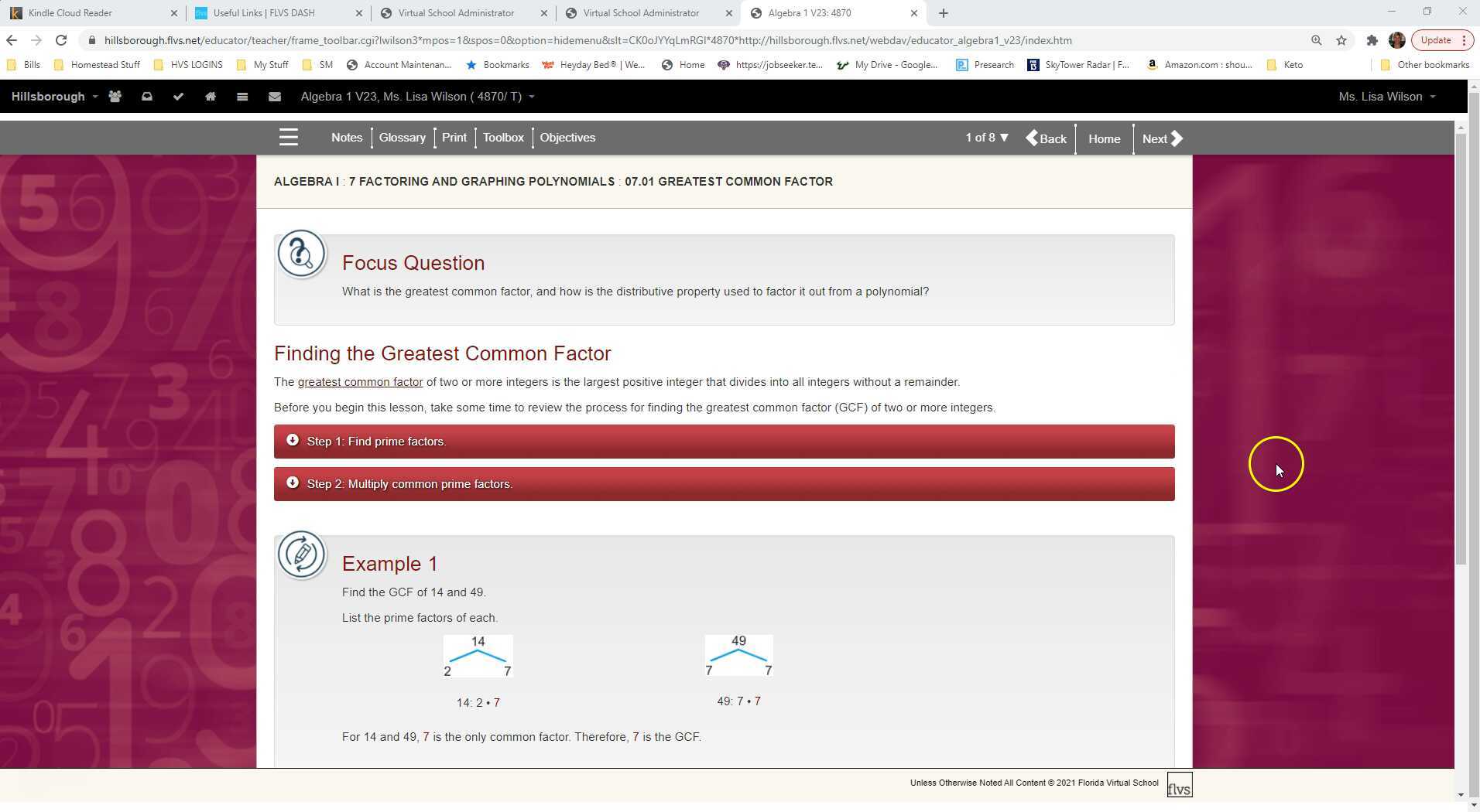Module 7.01: Greatest Common Factor