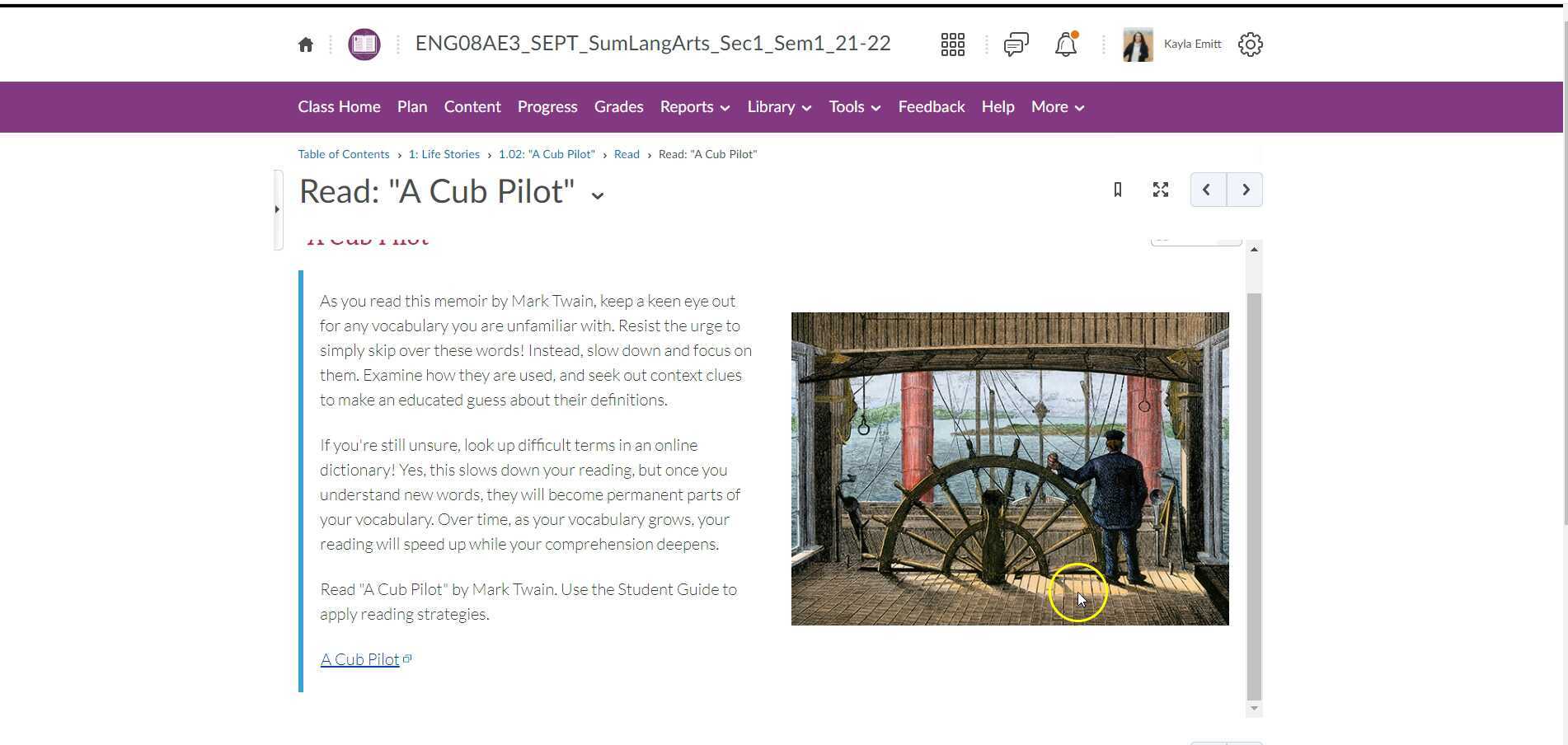 A Cub Pilot Reading and Student Guides