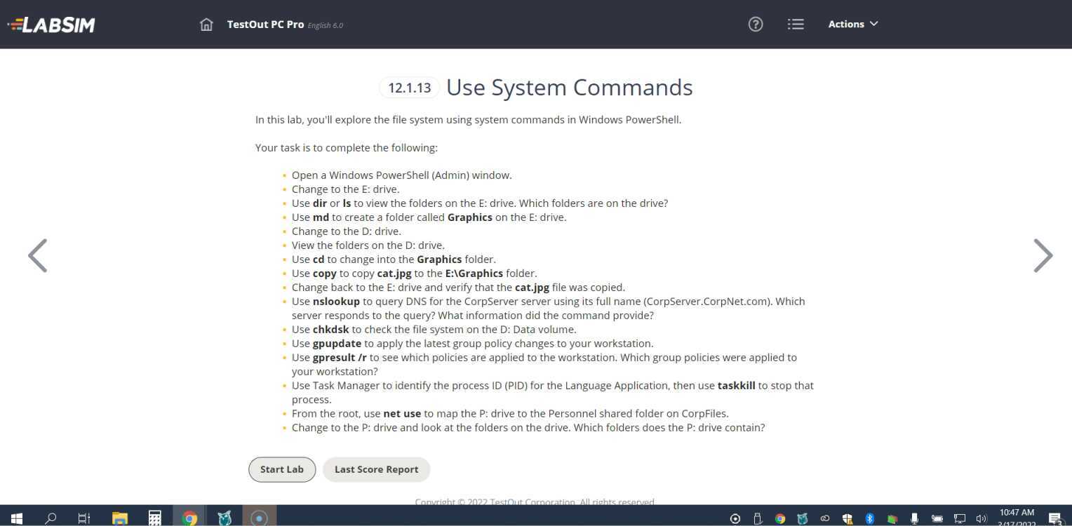 PC Pro Lab 12.01.13 Use System Commands
