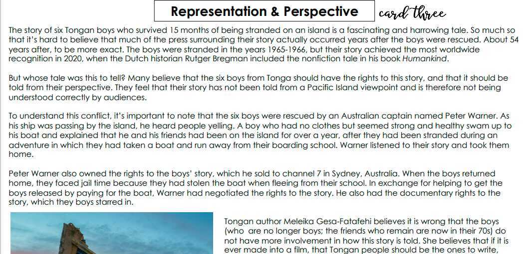 Representation & Perspective