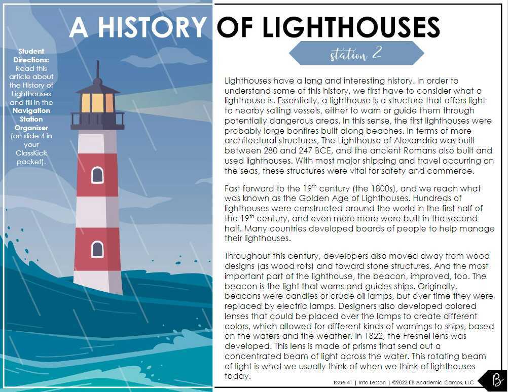 A History of Lighthouses - Station 2