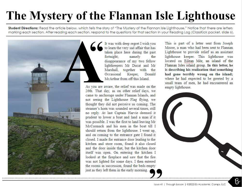 Flannan Isle Lighthouse - Passage A