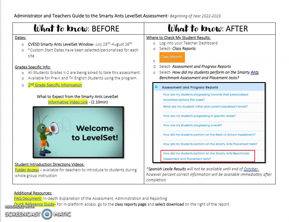 Smarty Ants LevelSet Documents 7/21/22