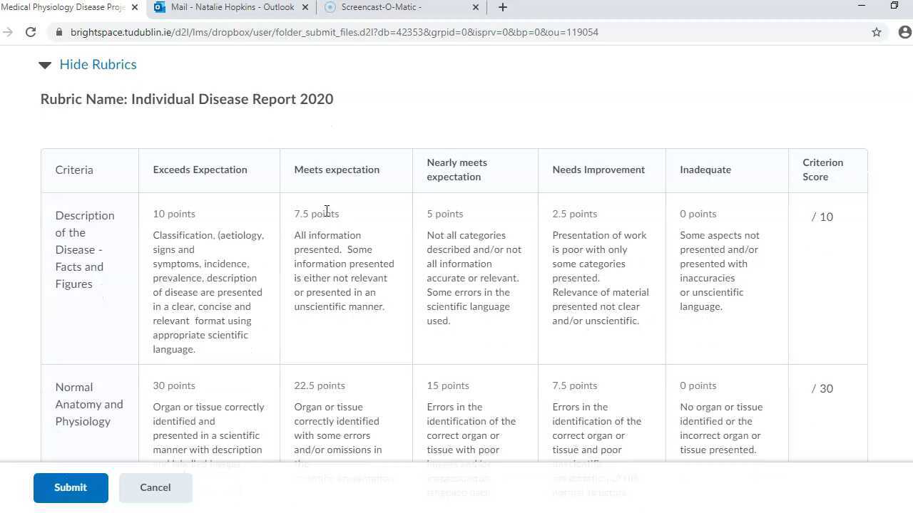 Tutorial on use of the Rubric