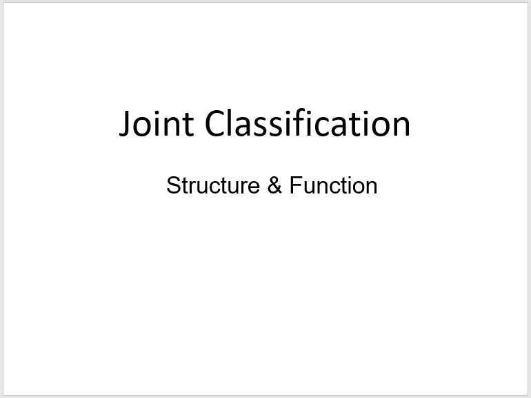 Joint Classification