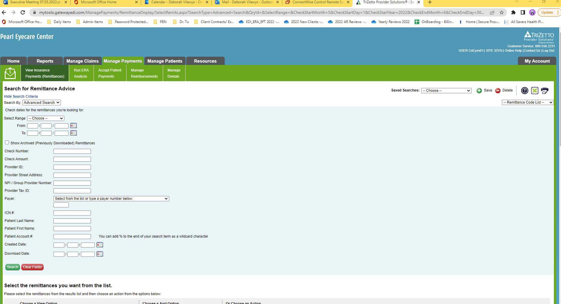 Noble Eyes all locations in one clearinghouse each with a group NPI