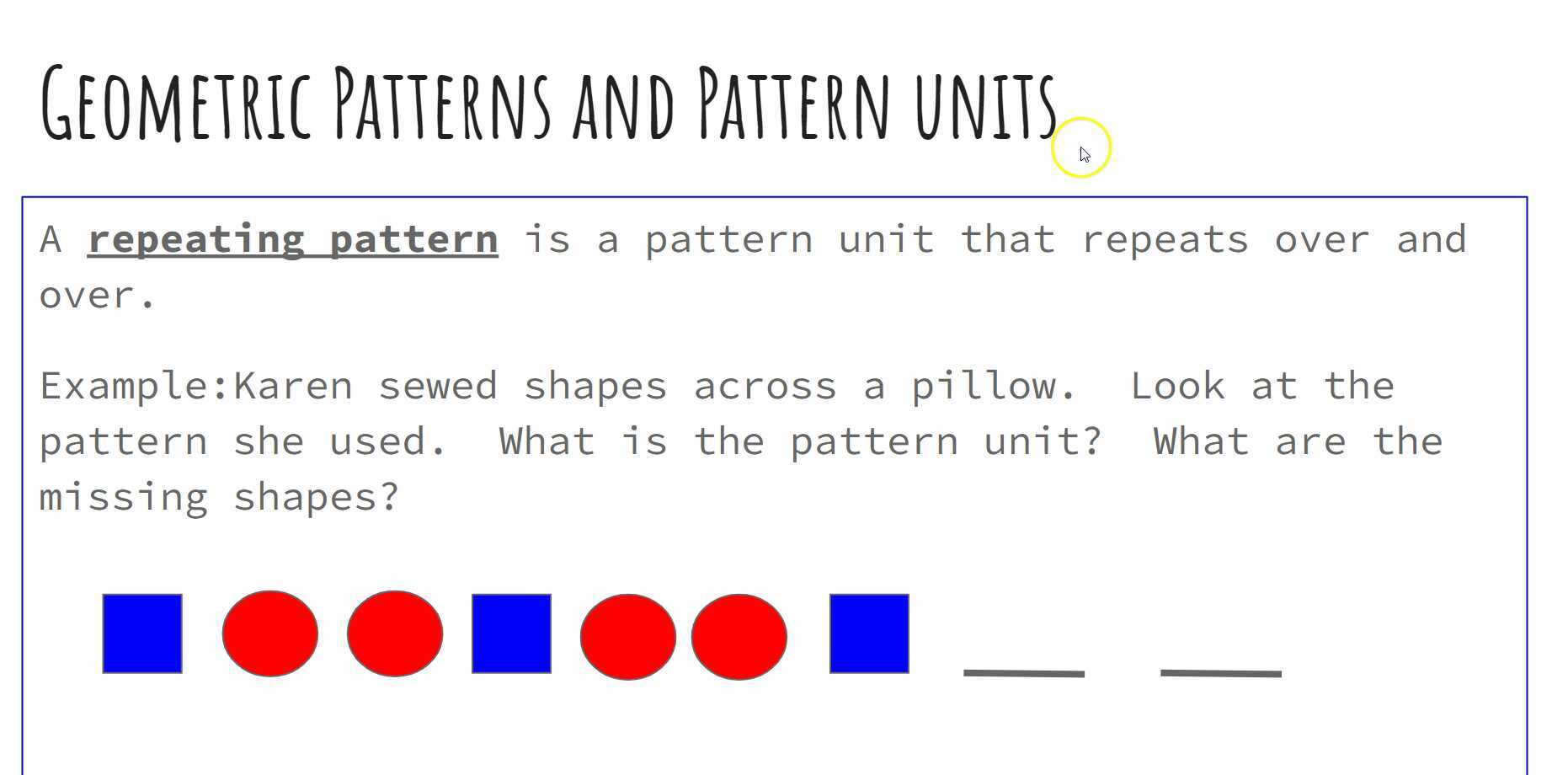 Geometric Patterns/Pattern Units