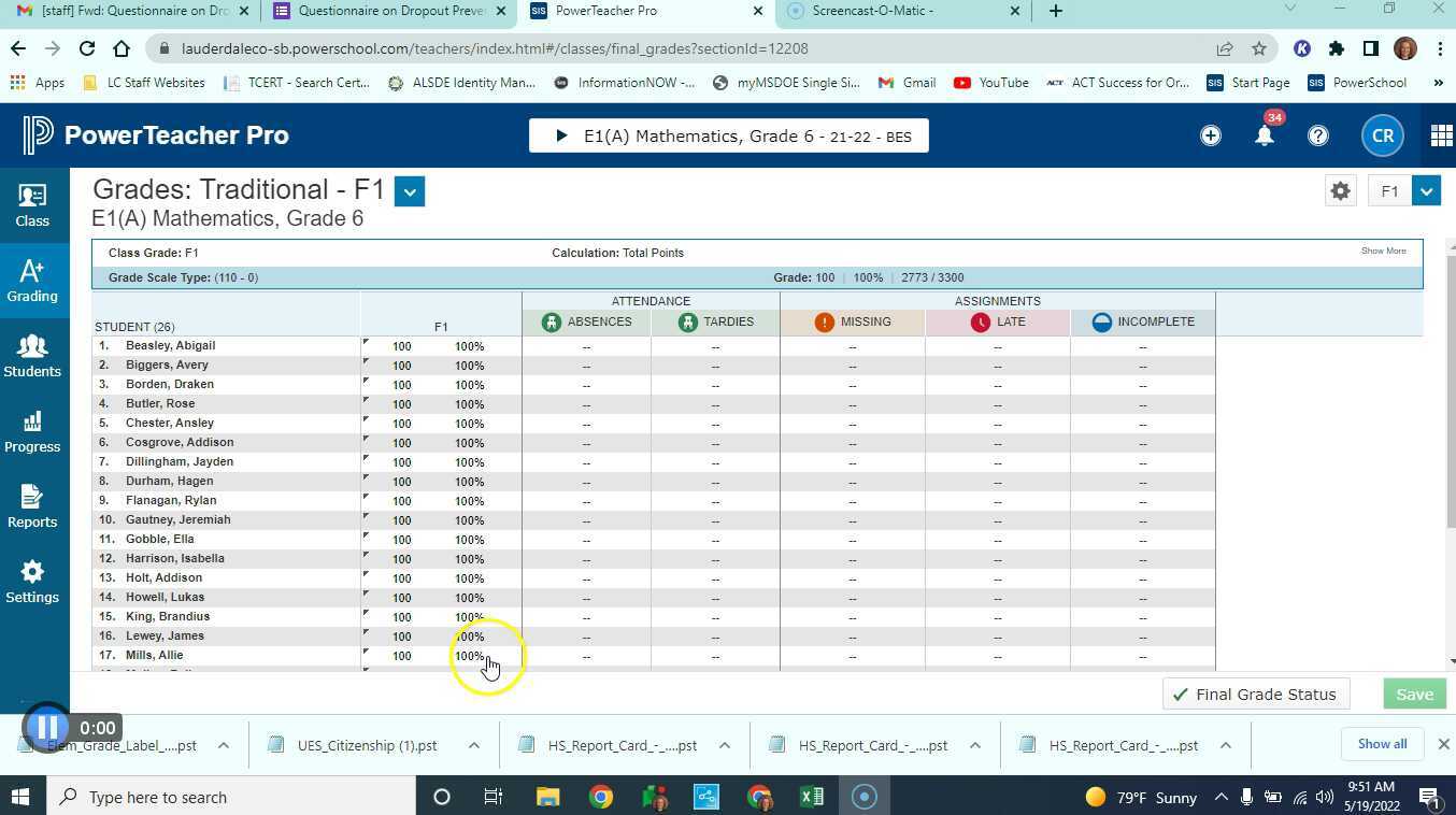 Elementary Checking Yearly Avg