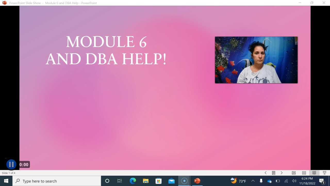 Module 6 and DBA help