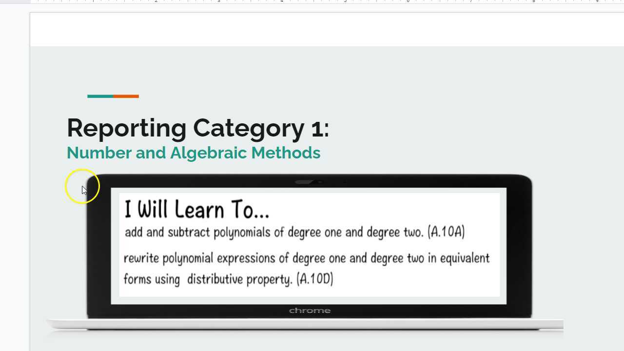 Reporting Category 1 Add/Sub Polynomials