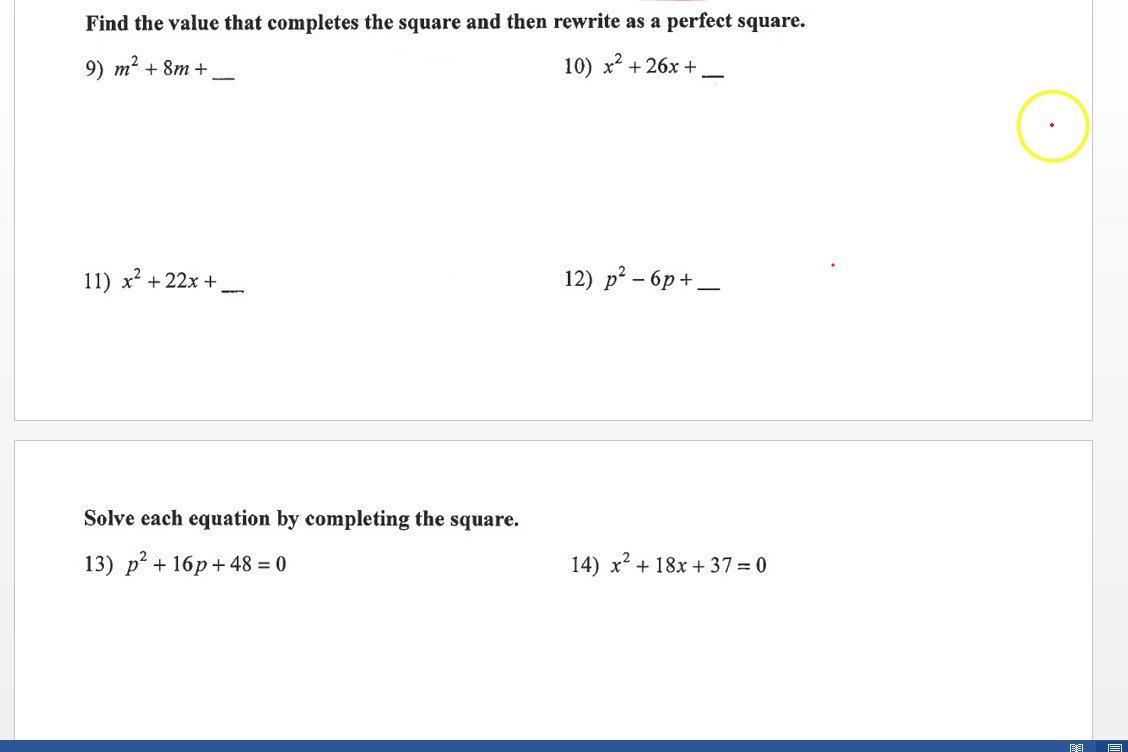 Alg2 Ch3 Rev#2 Prob# 9-13