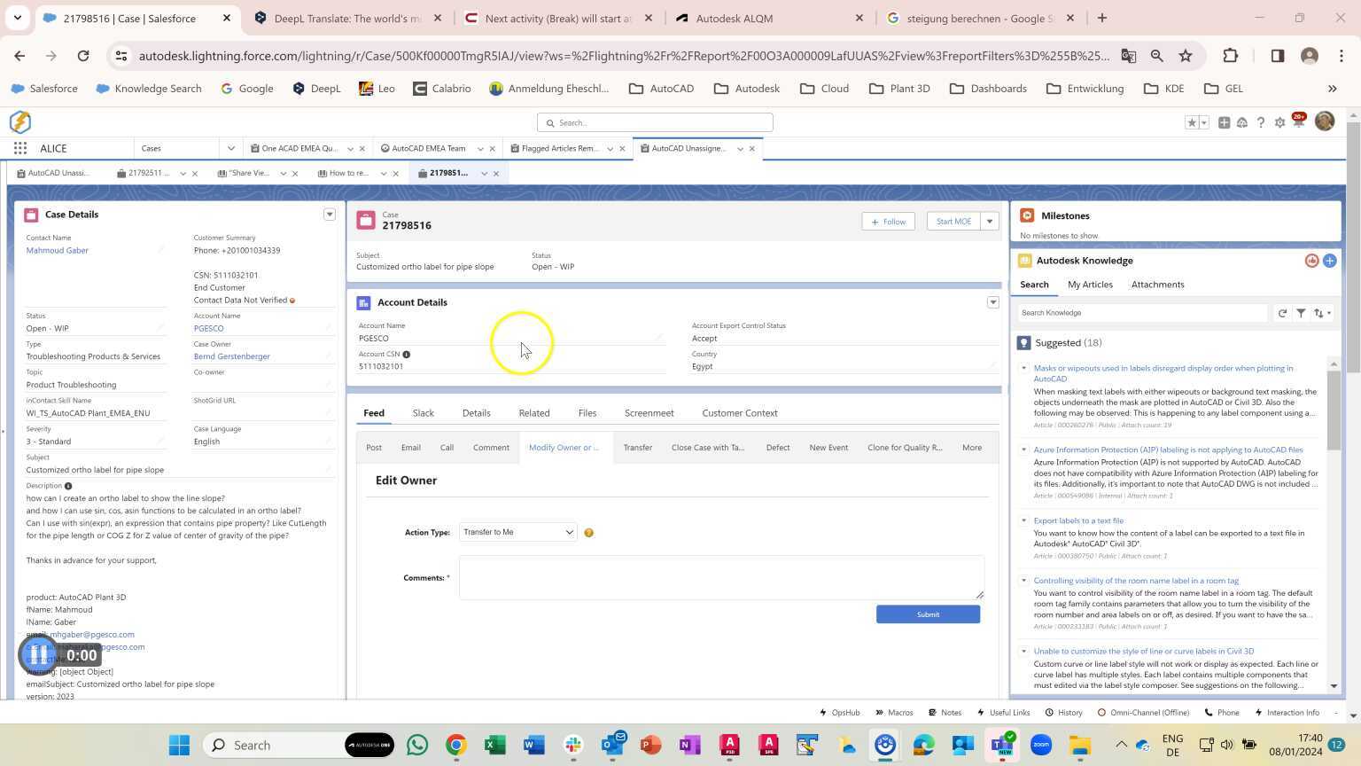 slope annotation in ortho drawing