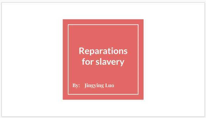 reparations for slavery